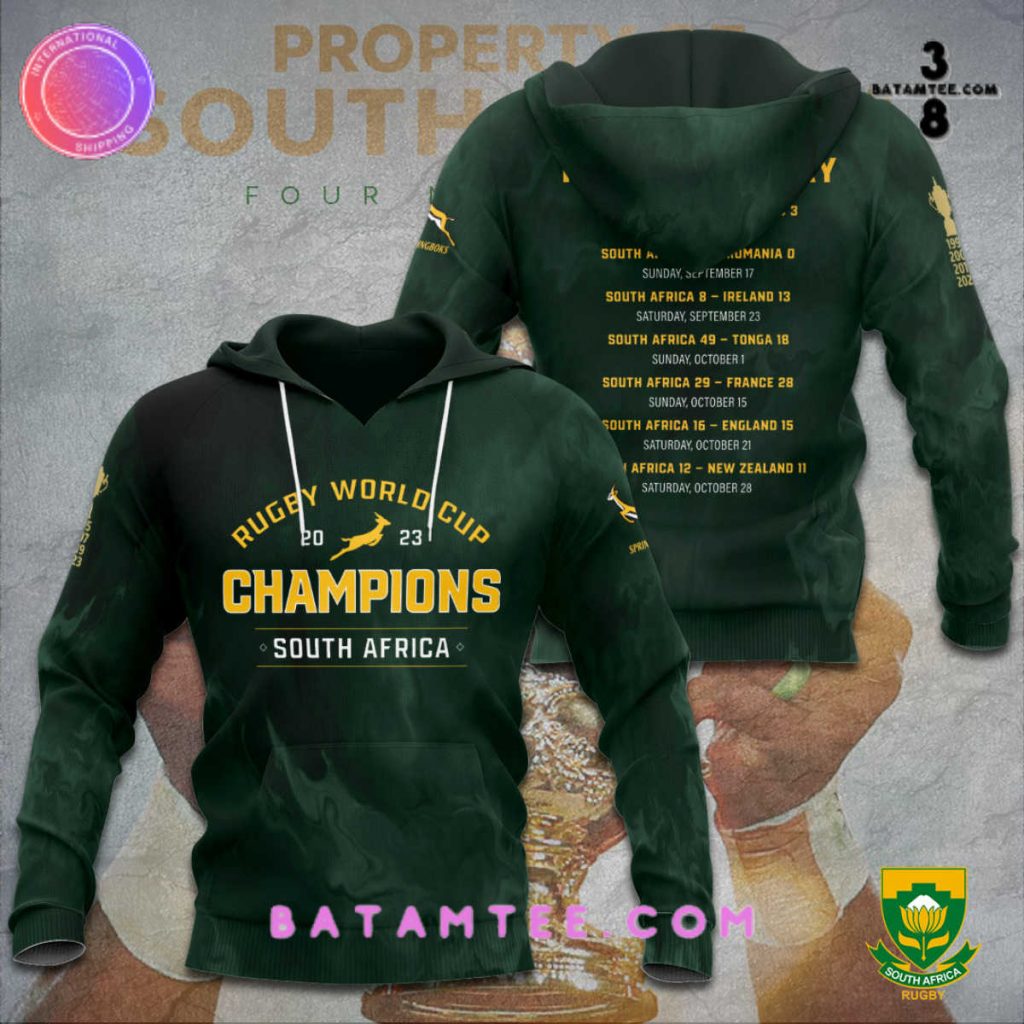 South Africa Springboks Rugby WC 2023 Champions Hoodie - Batamtee Shop ...