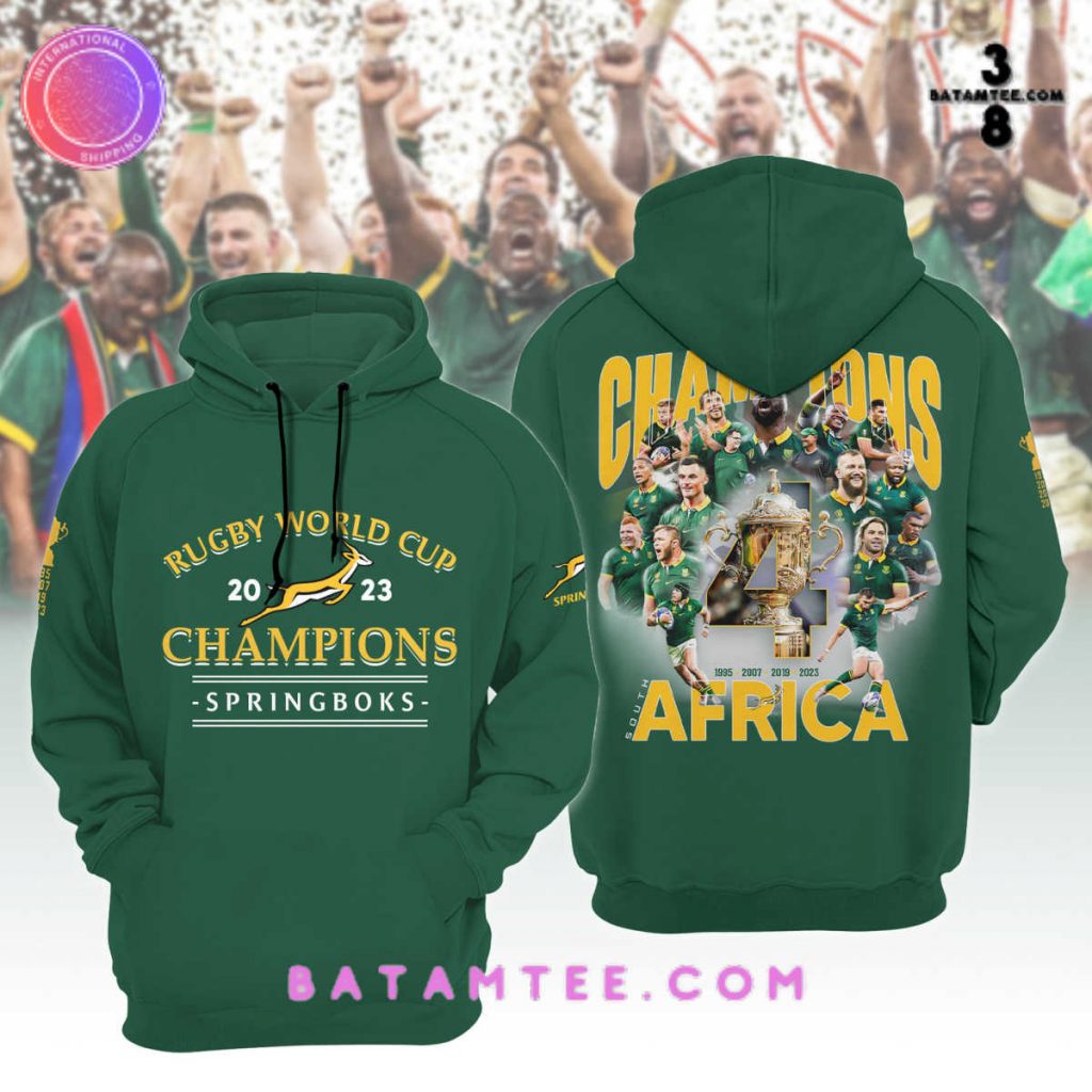 Springboks Africa Rugby World Cup 2023 Champions Hoodie Limited Edition ...